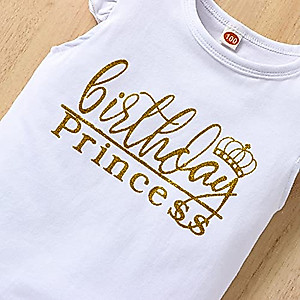 LYQTloml Toddler Kids Baby Girls Birthday Princess Outfits Dress Vest Sleeveless Shirts Tank Top Dot Mesh Tutu Skirt 2PCS Summer Sets A Pink…