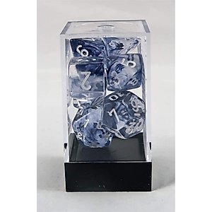 Chessex Polyhedral 7-Die Nebula Dice Set - Black with White