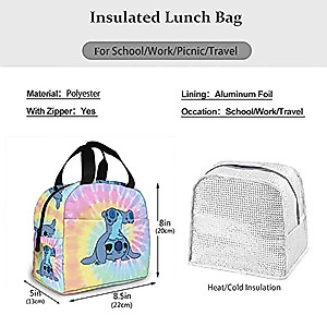 Jeinju Cartoon Lunch Box Portable Insulated Lunch Bag Multifunctional Zipper Tote Bag For Office Work Picnic