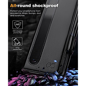 OCASE Case for Samsung Galaxy Z Fold 5 5G Wallet Case with S Pen Holder, PU Leather Flip Folio Case with Card Slots RFID Blocking Kickstand Phone Cover 7.6 Inch for Galaxy Z Fold5 5G (2023)-Black