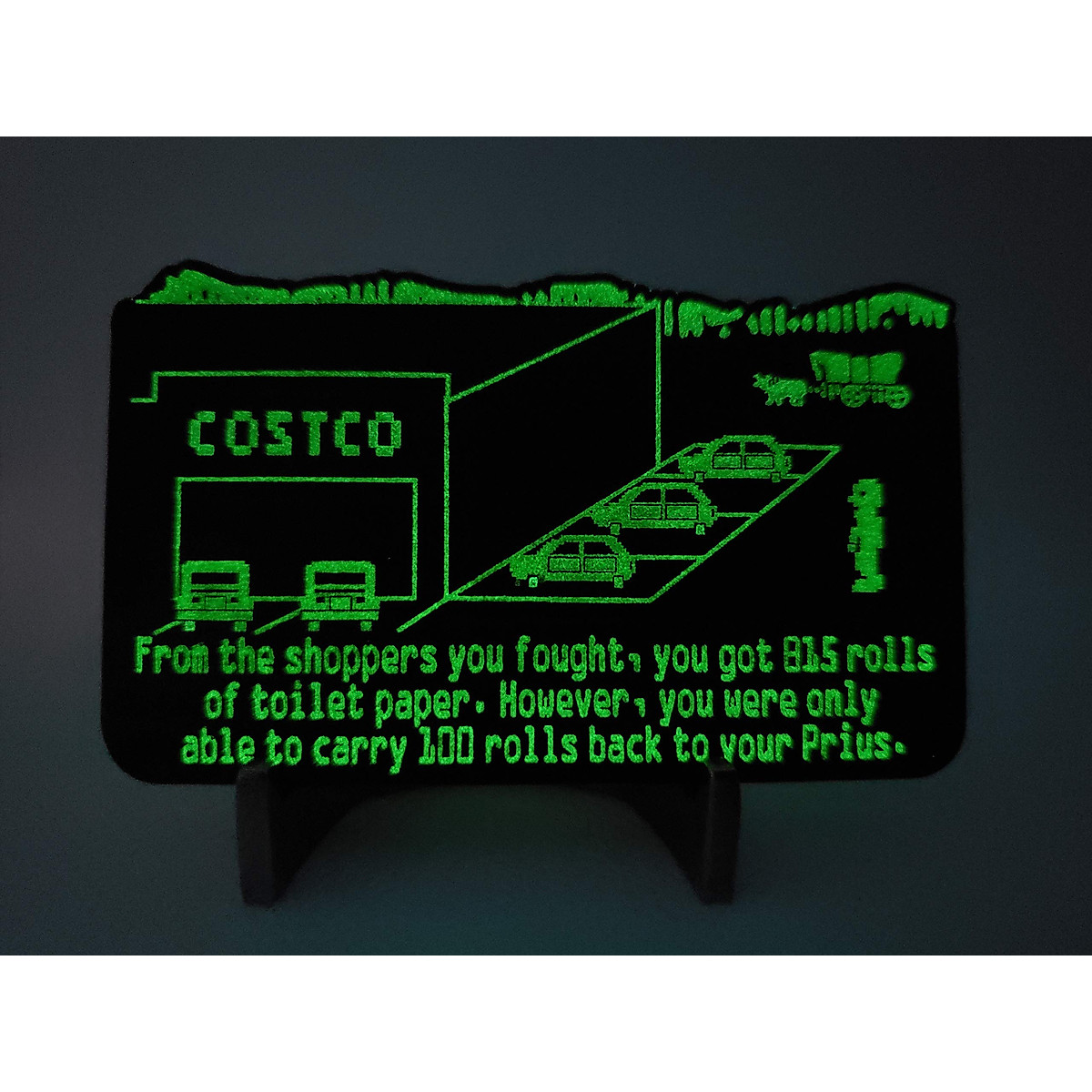 Glowing Challenge Coin - You Have Died of Corona - Like Oregon Trail You Have Died of Dysentery