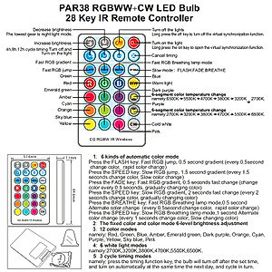 CGELAP 2 Pack,PAR38 RGBW LED Bulbs,30WRGB+Warm+Cool White(2700K-6500K), LED Flood Light,Indoor/Outdoor,IR Remote Control, Timing,Waterproof Lawn Lamp for Home Courtyard Christmas Party Decoration