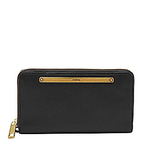 Fossil Women's Liza Leather Zip Around Clutch Wallet With Retractable Wristlet Strap