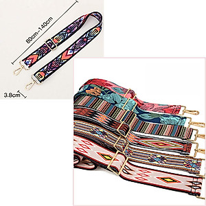 UMILY 3.8cm Wide purse straps replacement crossbody Strap Adjustable Multicolor Handbag Shoulder Bag Strap 80-130cm