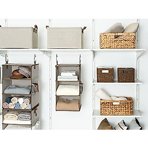 StorageWorks Jumbo Rectangular Wicker Basket, Water Hyacinth Storage Basket with Built-in Handles, 1 Pack