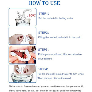 2 Pairs of occlusal Tooth veneers and Smiling Tooth veneers to Protect and Cover Imperfect Teeth, and whitening Braces to Keep Teeth White and Tidy,… (Large Size)