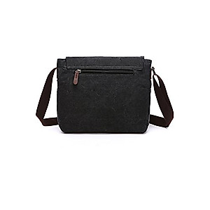 Sechunk Canvas Leather Messenger Bag Shoulder bag Cross body bag Crossbody 13 Inch Laptop Bag