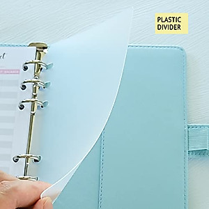 Fan&Ran 2023 Planner Binder Set A6 - Weekly and Monthly Refills, Budget Sheets, Cash Zipper Pocket, Personal Size, Sky Blue