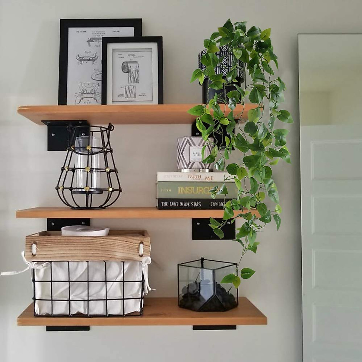 XHXSTORE 3.45 Ft Artificial Hanging Plants Fake Ivy Vine Plant Hanging Wall Plants Greenery for Home Shelf Bathroom Wedding Garland Indoor Outdoor Patio Decor (No Baskets)