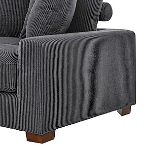 Oadeer Home Modular Sofa Love Seats, Dark Gray