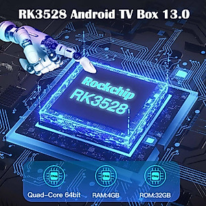 Android 13.0 TV Box 4GB 32GB X88 Pro 13 Android TV Box 2024 RK3528 8K Smart TV Box with WiFi 6 2.4G/5.8G USB 3.0 BT 5.0 HDR 10+ with Mini Backlit Keyboard