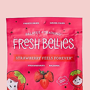 Fresh Bellies Strawberry Feels Forever| Strawberry Freeze Dried Healthy Snack for Kids| Gluten Free Freeze Dried Fruit Kids Snack with No Preservatives & No Added Sugar| Age 12+ Months| 6-Pack