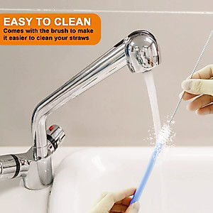 6Pack Replacement Straws for Stanley 40oz 30oz 20oz 14oz Tumbler, Airboat Reusable Plastic and Flexible Silicone Straws with Clean Brush Compatible with Stanley Cup (2*Clear Plastic+4*Color Silicone)