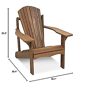 Furinno FG16918 Tioman Hardwood Patio Furniture Adirondack Chair in Teak Oil, Large, Natural