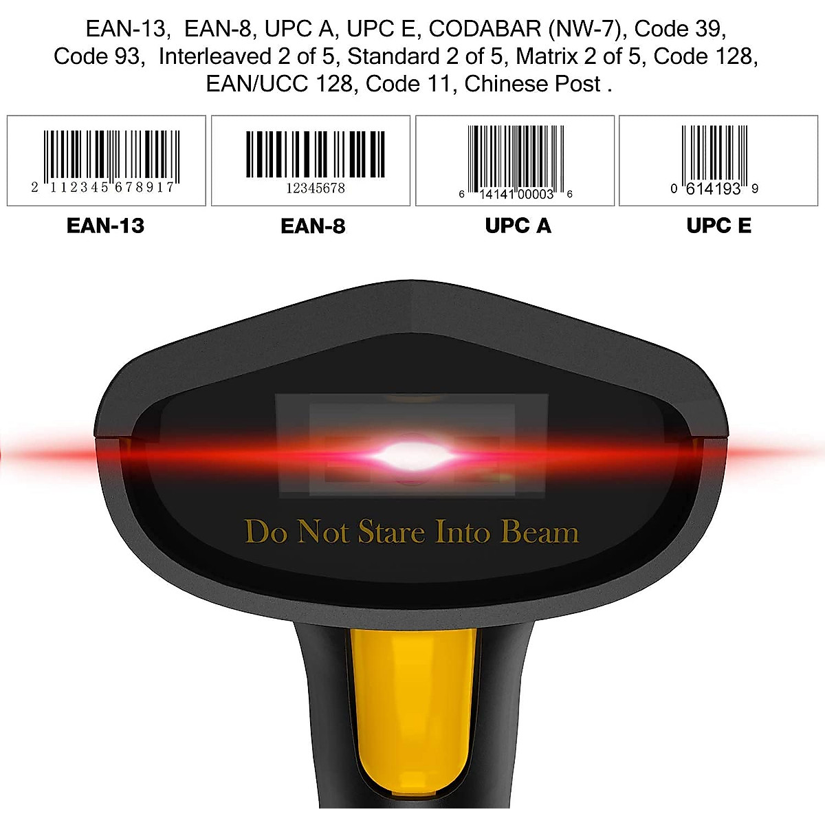 NetumScan Bluetooth Barcode Scanner with 20 inch Scanning Range, 3 in 1 Handheld Automatic Wireless 1D Laser Barcode Reader for Store, Warehouse POS, Computer, Tablet, iPhone, iPad, Android