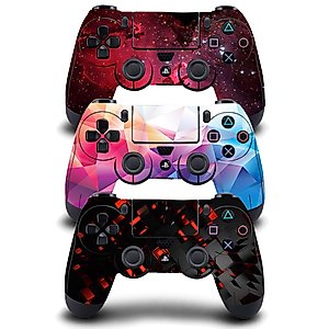 FOTTCZ [3PCS] Whole Body Vinyl Sticker Decal Cover Skin for PS4 Controller - 3pcs. Comb A