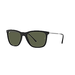 Ray-Ban Rb4344 Square Sunglasses, Black/Green, 56 mm