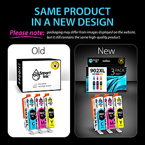 Smart Ink Compatible Ink Cartridge Replacement for HP 902 XL 902XL (C/M/Y Combo Pack) Advanced Chip Technology to use with Officejet Pro 6978 6968 6974 6975 6960 Officejet 6951 6954 6956 6958 Printers