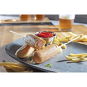 Corn Dog Maker - Perfect Hot Dogs on a Stick, Cheese Sticks, Cake Pops, and More - Includes 50 Skewers Plus Recipes, Easy to Use Electric Nonstick Baker, Great for BBQs, Makes 6 Mini Corn Dogs at Once