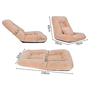LLLY Adjustable Folding Lazy Floor Sofa Chair Stylish Couch Beds Lounge Chair with Pillow (Color : White-Patch Five-Pointed star4)