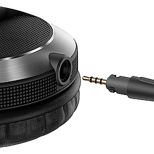 Pioneer DJ HDJ-X7-S - Closed-back Circumaural DJ Headphones with 50mm Drivers, with 5Hz-30kHz Frequency Range, Detachable Cable, and Carry Pouch - Silver