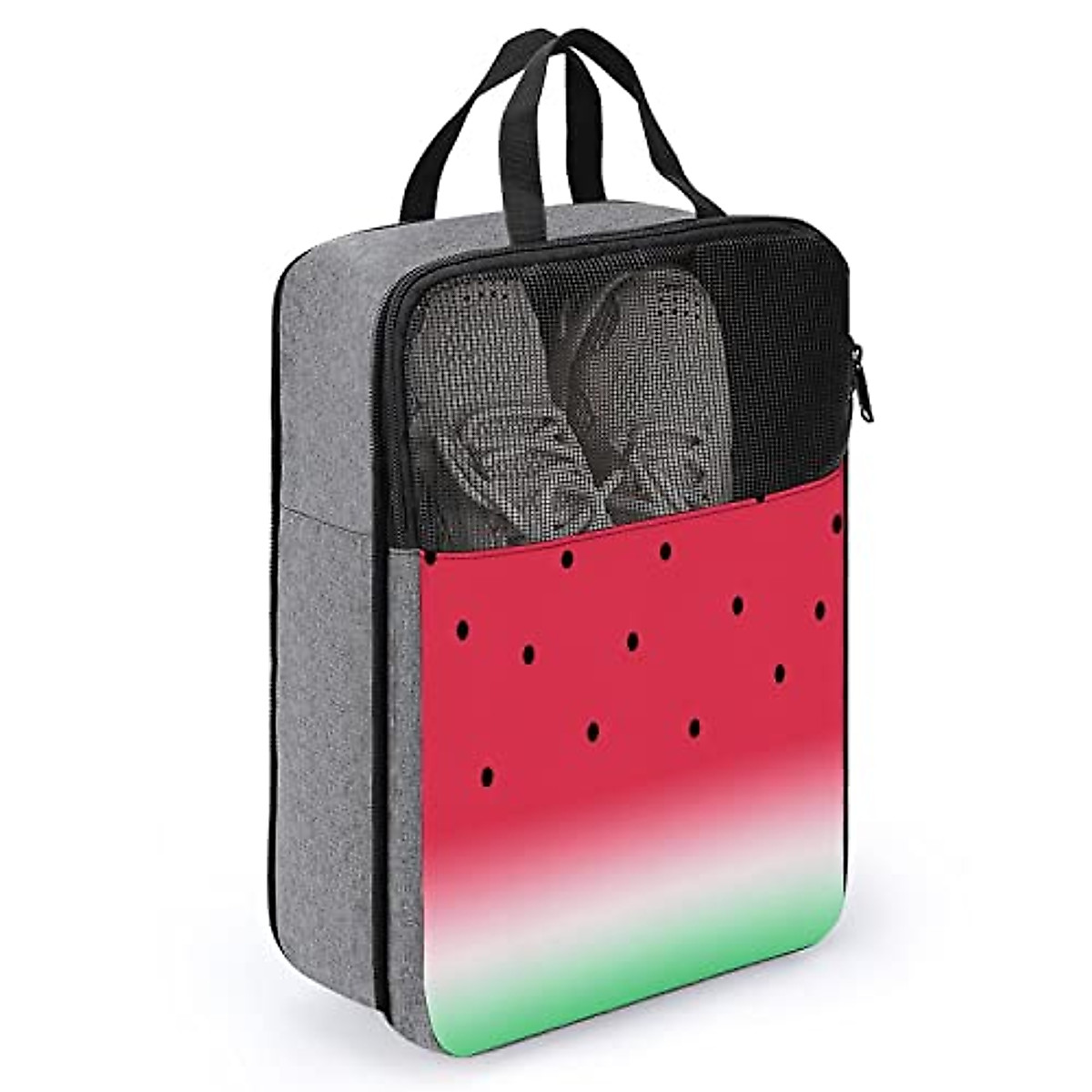 Frcavbin Watermelon Fruit Melon Travel Shoe Bag Shoes Carrier with Handle and Zipper Foldable Shoe Puches Organizer for Home storage School starts