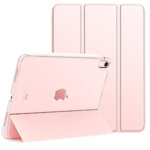 MoKo for iPad Air 6th Generation 11 Inch Case M2 2024/ iPad Air 5th Gen Case 2022/iPad Air 4th Gen Case 2020,iPad Air 11" Case with Translucent Hard Back Cover,iPad Air 6/5/4 Case, Rose Pink