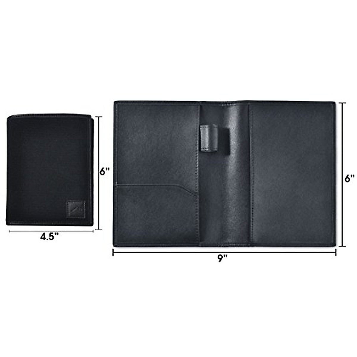 Field Notes / Moleskine Pocket Notebook Cover by Metier Life | Canvas with Vegan Leather | Fits Journals 3.5" X 5.5" | With Included Field Notes Notebook and Metier Pen - Stealth Black