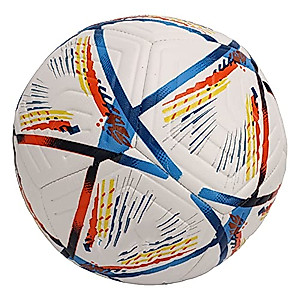 Keenso Colorful Soccer Ball, Nylon Winding Yarn Durable Adult Soccer Ball for Lawn (15~16cm / 5.91~6.3in)