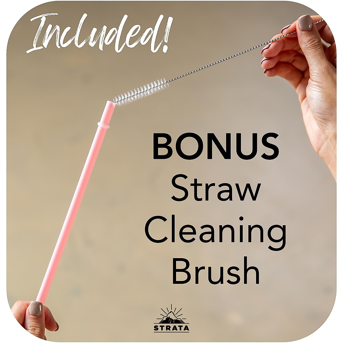 STRATA CUPS Classic Tumblers with Lids and Straws (8 pack) - 22oz Matte Pastel Colored Acrylic Tumblers with Lids and Straws, Double Wall Tumbler Bulk, Reusable Cup with Straw Cleaner (Pink)