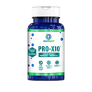 BioTrust Pro-X10 2.0 Probiotic Supplement - Probiotics for Digestive Health with Prebiotics - Immune System Support and GI Health - Free from Gluten, Soy and Dairy, Non GMO - 60 Capsules