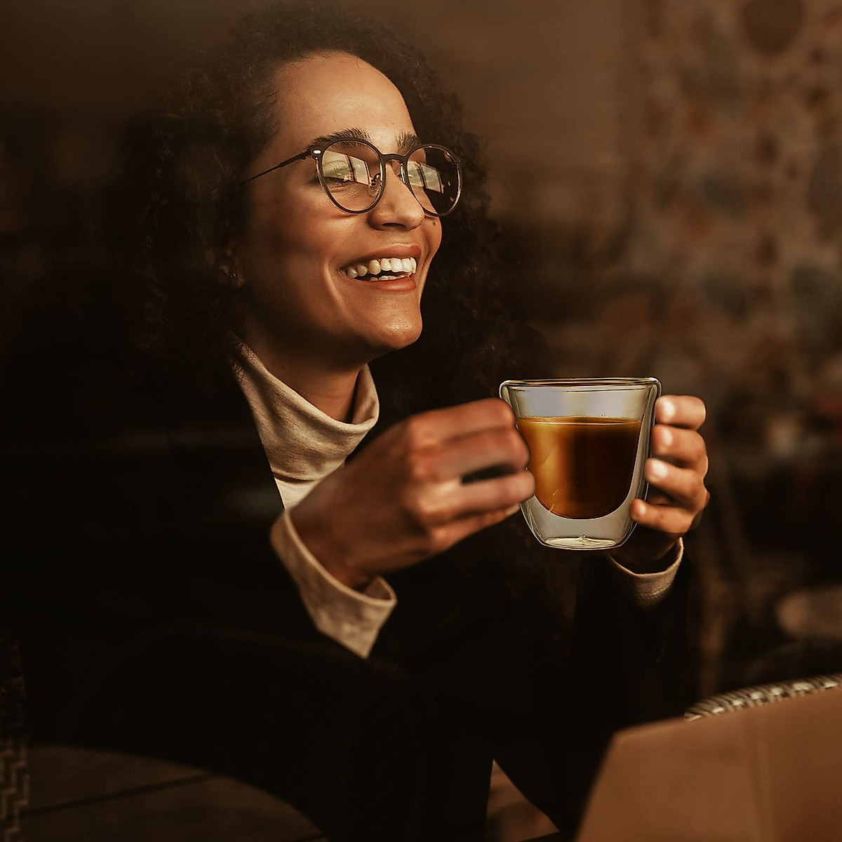 2 oz Espresso Glass Cups Set of 8, Double Wall Espresso Shot Glasses Clear Insulated Coffee Mug for Espresso Cappuccino Latte