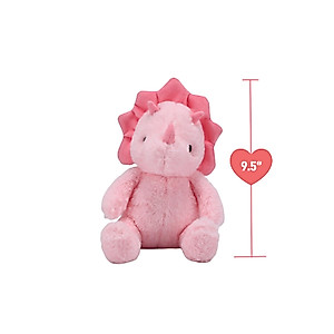 VANLINNY Dinosaur Stuffed Animals, Pink Dinosaur Triceratops Toy for Kids, Cute 9" Dinosaur Stuffed Baby Plush, Christmas/Birthday Gift for 3 4 5 6 7 Years Old Girls/Boys