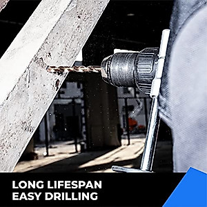 amoolo 1/8" inch Cobalt Drill Bits(10Pcs), M35 HSS Metal Jobber Length Twist Drill Bit Set for Hard Metal, Stainless Steel