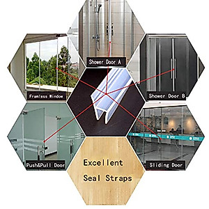 Zengest Glass Door Seal Strip, 120 Inch Soft Shower Door Sweep to Stop Leaks, Shower Silicone Seal Strip