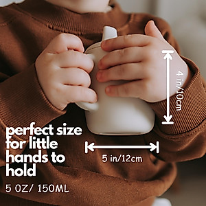 KIDSco. Silicone Sippy Cup and Training Cup for Baby 6 months+ Soft Spout and Handles Unbreakable Easy Grip for Babies 6-12 months and Toddlers 1-3 years 5oz/150ml (Sandy Shore)