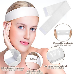 Sublaga 40 Pack Spa Headband for Women Disposable Skincare Headbands for Facials Esthetician Supplies Esthetician Headbands Stretch Headbands for Women's Hair (40pcs white)