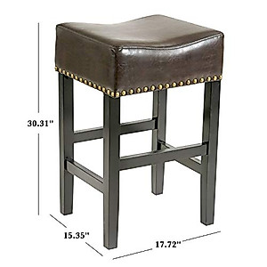 Christopher Knight Home Louigi Backless Leather Barstools, 2-Pcs Set, Brown