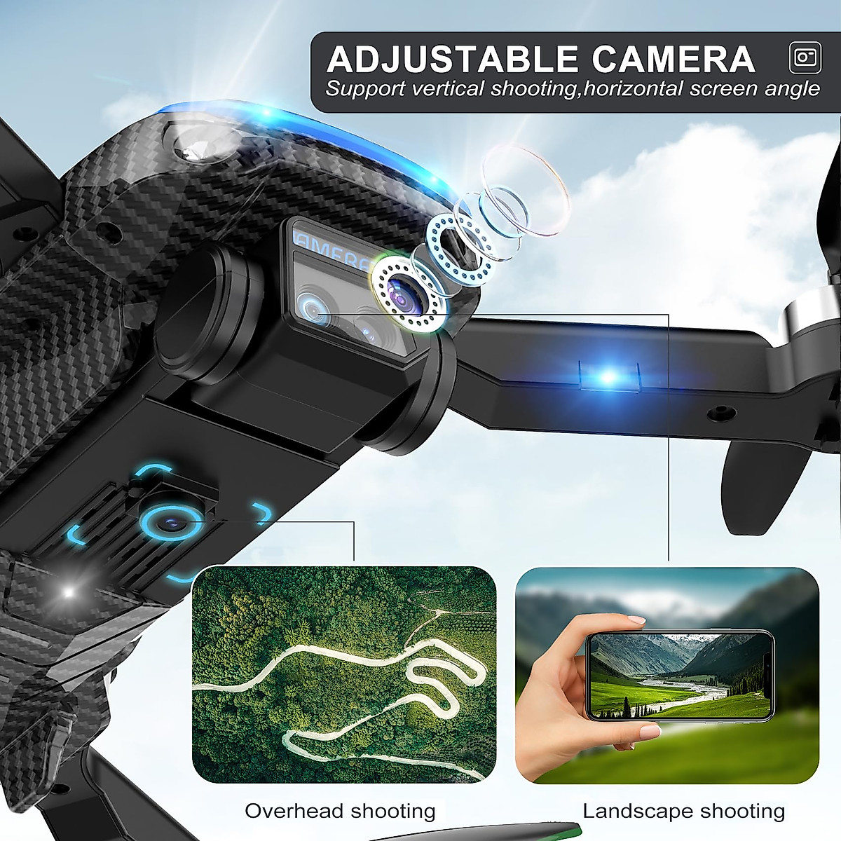 ROTAZA Foldable 4K Camera Mini Drone - Headless Mode, One Key Take Off/Land, Carrying Case, for Kids and Beginners