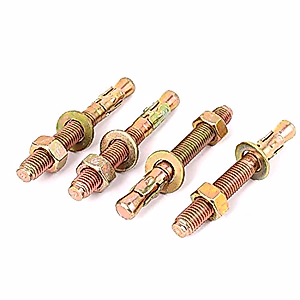 Expansion Screw, Stainless Steel Expansion Bolts, Screws, Screws, 4pcs M12x100mm Metal Wedge Anchor Car Repair Gecko Expansion Bolt Bronze Tone (Color : Multiple Colors) (Color : Multiple Colors)