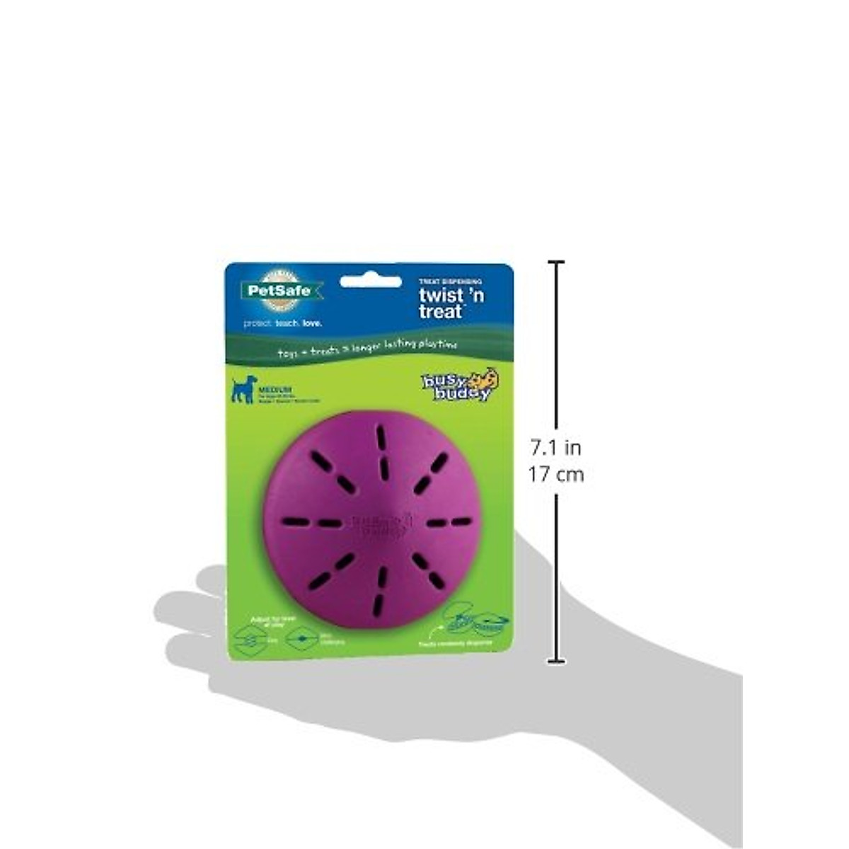 PetSafe Busy Buddy Twist 'n Treat Dispensing Dog Toy - Medium,Purple,Large Breeds
