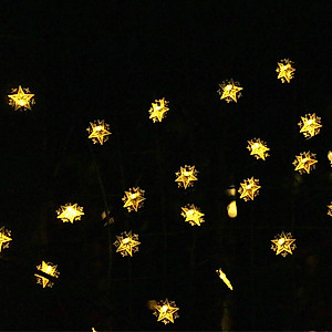 Stars Solar LED Lights Outdoor Decor, 8 Modes 23FT BeHiller 50LED Holiday String Lights, Solar Operated Garden Decor Lights, Solar Twinkle Xmas Lights for Tree, Backyard, Decor (Warm White)