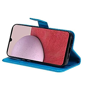 PAOBIR for Samsung Galaxy A14 5G Case,Galaxy A14 5G Wallet Case,Flip Case PU Leather Emboss Love Tree Cat Flowers Wrist Strap Credit Card Folio Kickstand Cover for Samsung Galaxy A14 5G Blue