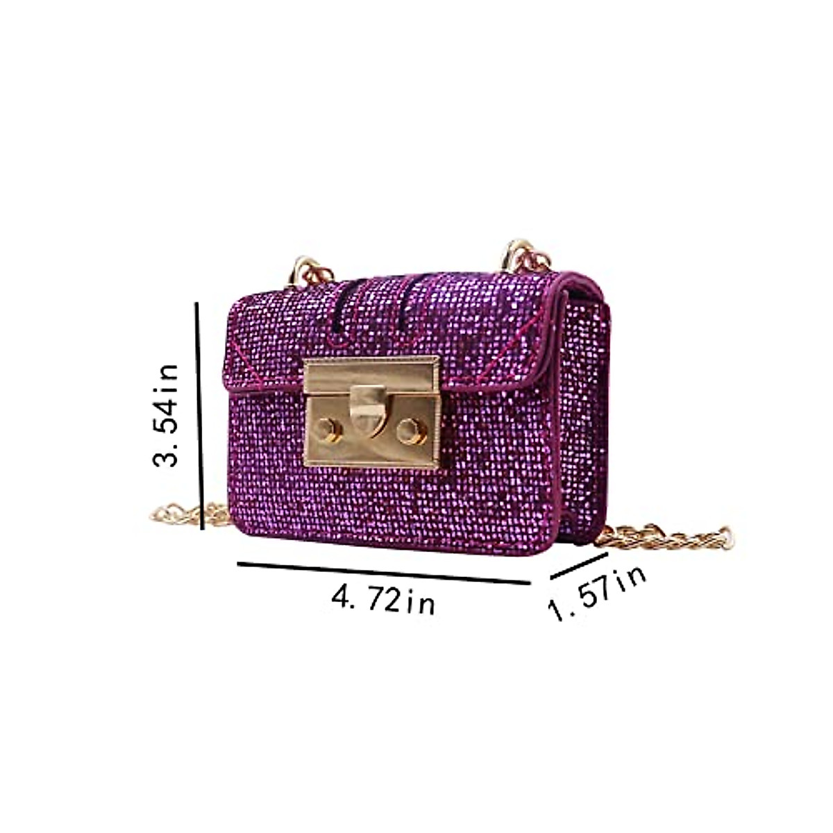 RARITYUS Sparkly Sequin Evening Bag for Women Glitter Crossbody Bag Clutch Shoulder Handbag with Chain Strap