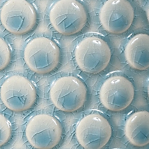 Bloomingville Coastal Stoneware Pot with Raised Dots and Crackle Glaze, Sky Blue, 6"