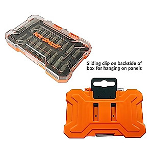NordWolf 20-Piece Low Profile Mini Reversible Ratchet Wrench and Bits Set, Includes Square Head/Phillips/Pozidrive/Torx Security/Hex/Slotted Bits in Storage Case