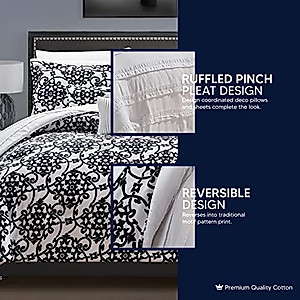 Chic Home Lea 10 Piece Reversible Comforter Bed, King, Navy