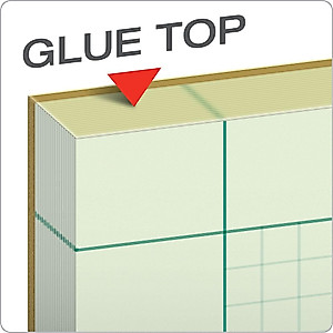 TOPS Engineering Computation Pad, 8-1/2" x 11", Glue Top, 5 x 5 Graph Rule on Back, Green Tint Paper, 3-Hole Punched, 100 Sheets (35500)