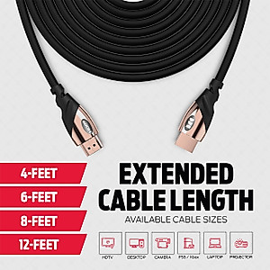 Monster 6Ft HDMI Electronic Cable 4K Ultra Hd with Ethernet Cord 60/120 Hz Refresh Speed 21Gbps 1080p Video Corrosion Resistant Gold Contact for Projector/Laptop/Monitor/Television/Personal Computer