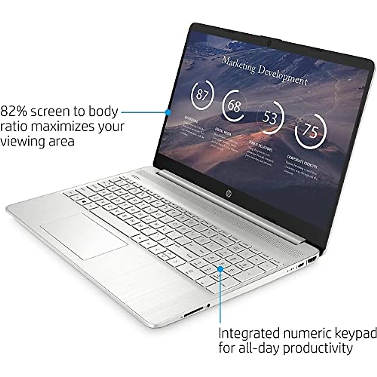 HP 2022 Newest 15.6 Inch FHD Laptop, 6-core AMD Ryzen 5 5500U (Beat i7-11370H),Windows 11 Home, 16GB DDR4 RAM, 1TB PCIe SSD, Wi-Fi 5, Bluetooth, Silver, Cefesfy Webcam Accessory